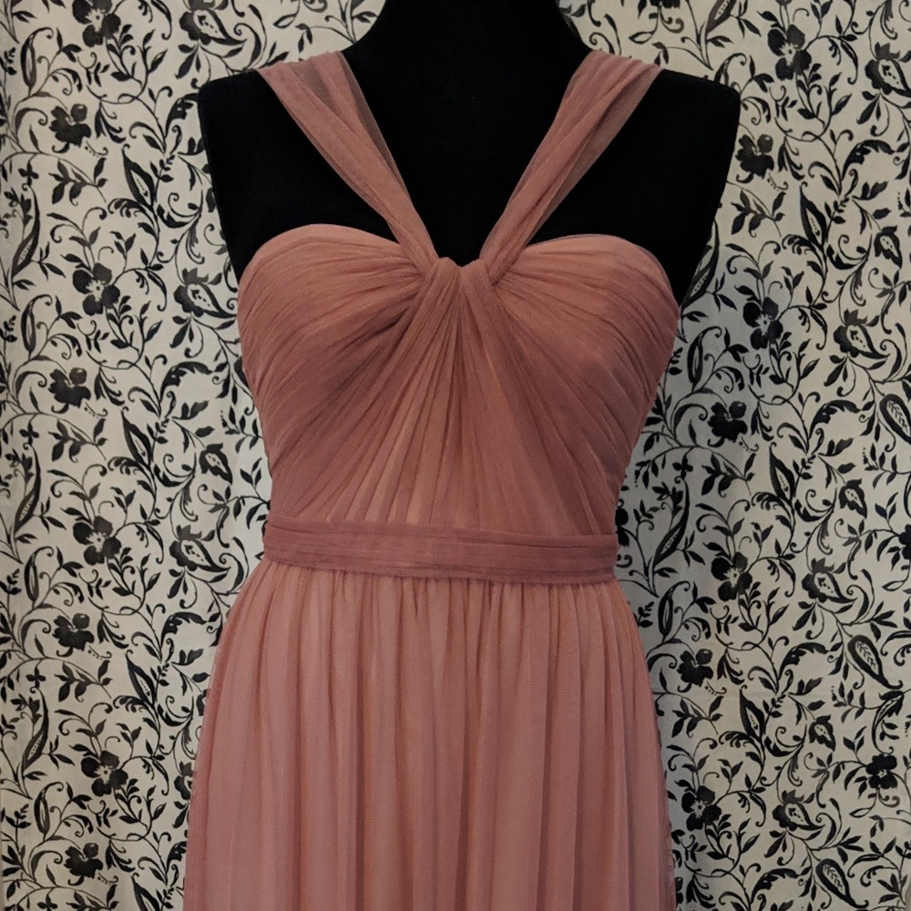 Amsale Aisha Rose Tulle Twist Dress - Gem